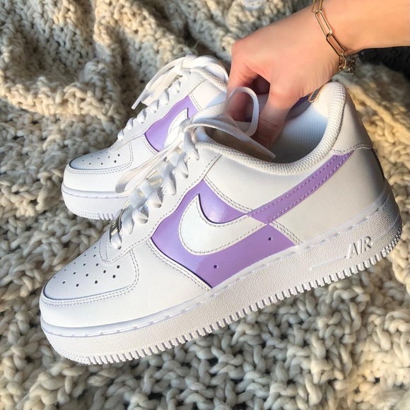 Nike | Shoes | Custom Nike Air Force Purple Sneakers | Poshmark